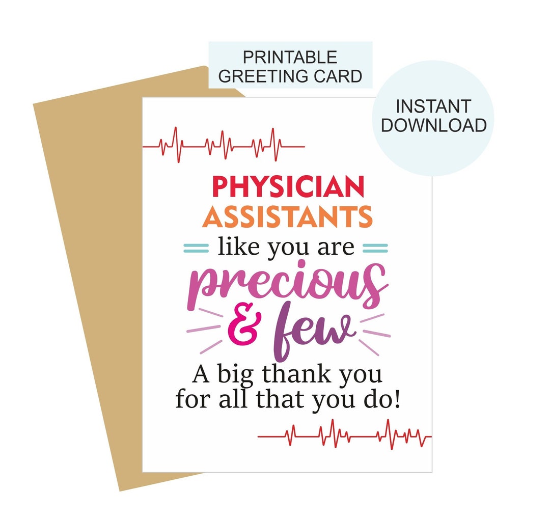 Physician Assistant Thank You Card Printable / PA Appreciation Card ...