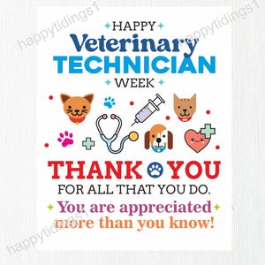 Editable Veterinary Technician Week Sign Printable / Vet Tech Week ...
