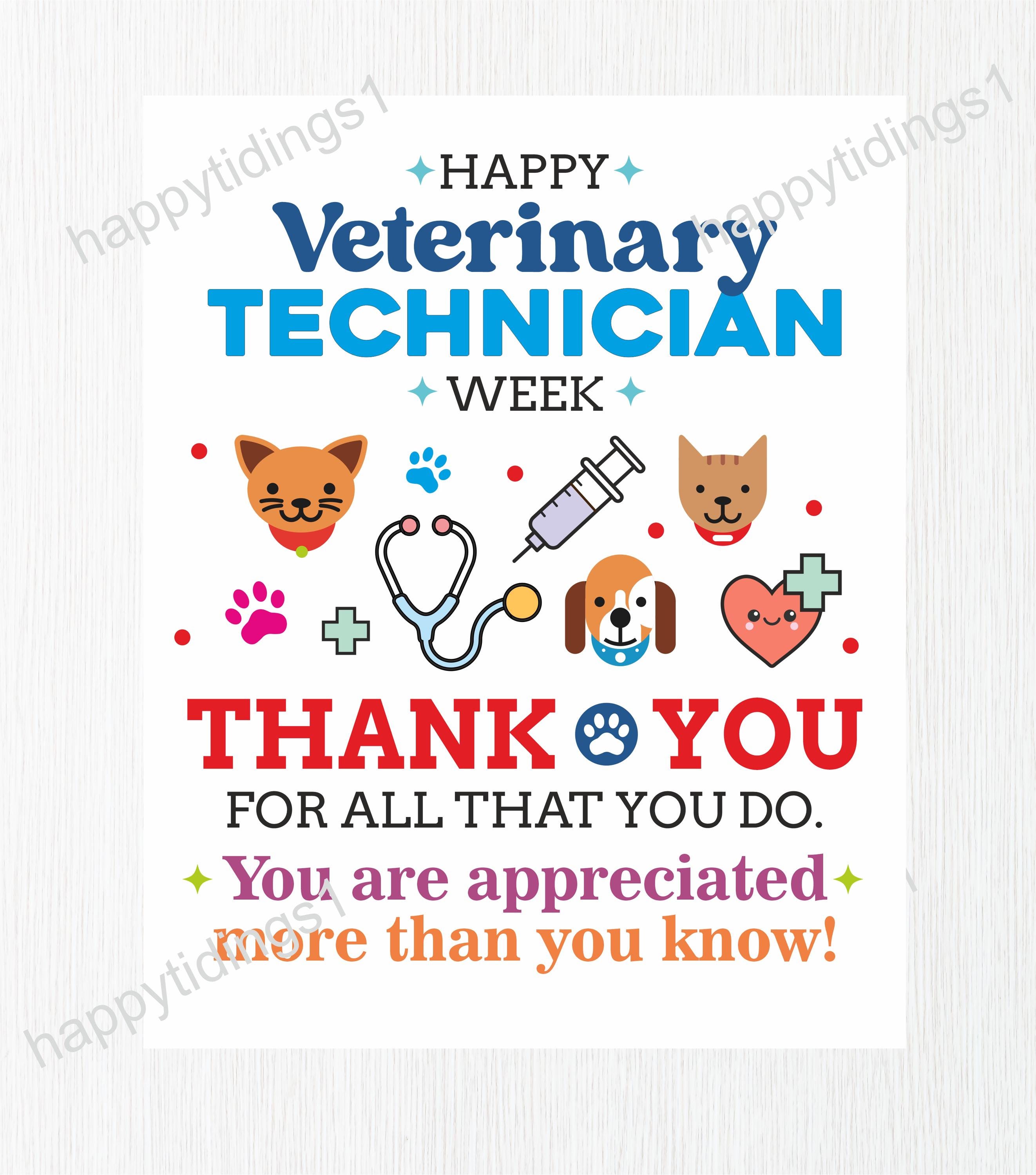 Editable Veterinary Technician Week Sign Printable / Vet Tech Week ...