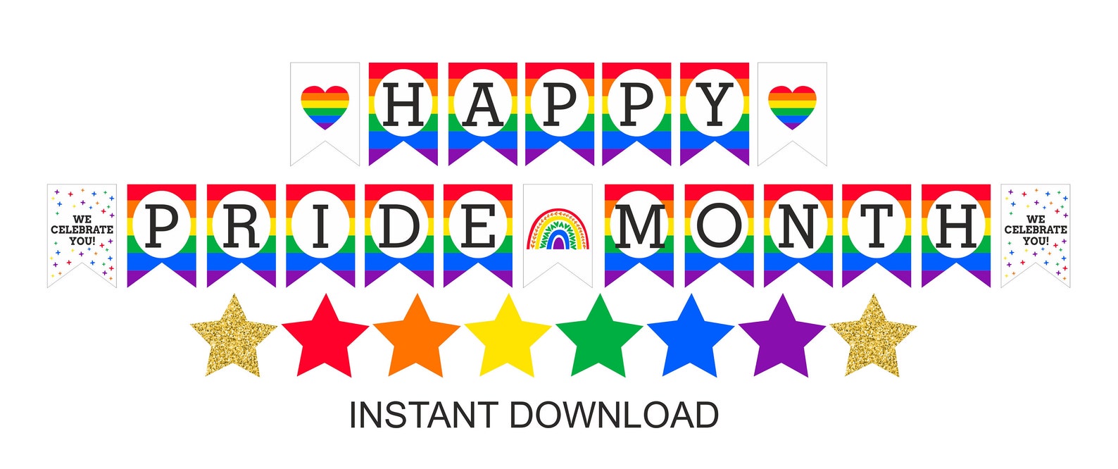 Happy Pride Month Banner Printable / LGBTQ Banner / LGBT - Etsy