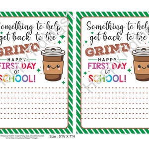 First Day of School Coffee Gift Card Holder / Back to School Coffee ...