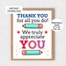 Teacher Appreciation Sign Printable / Teacher Appreciation Gift ...