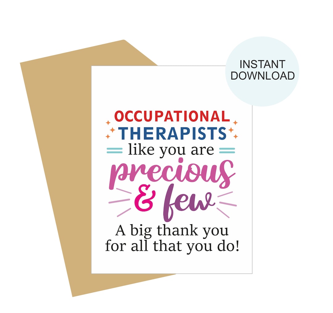 Occupational Therapist Card Printable / Occupational Therapy Card / OT ...