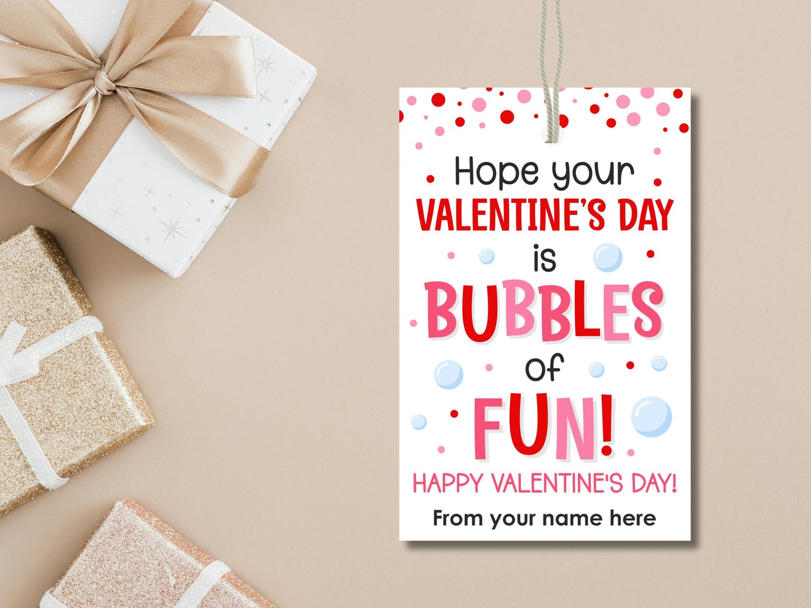 Valentine Bubble Tags Printable / Bubbles Gift Tags / Bubbles of Fun ...