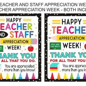 Teacher and Staff Appreciation Week Poster Printable / Teacher ...