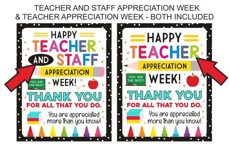 Teacher and Staff Appreciation Week Poster Printable / Teacher ...