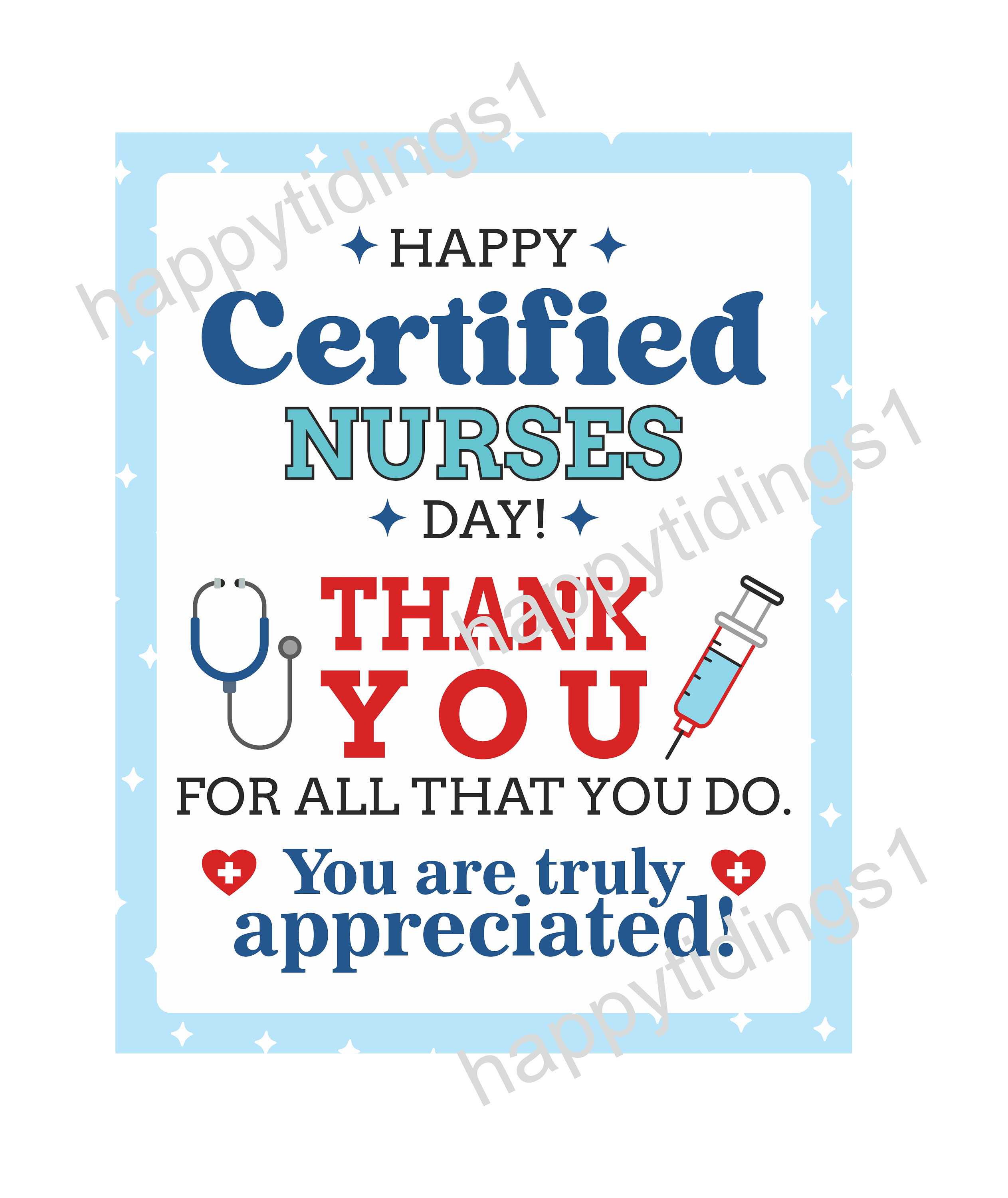 Certified Nurses Day Sign Printable / Certified Nurse Day Sign ...