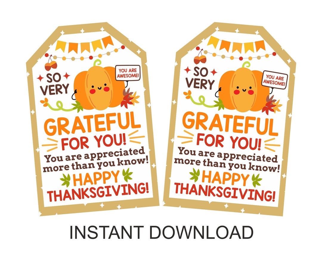 Thanksgiving Appreciation Tag Printable / Thanksgiving Appreciation ...