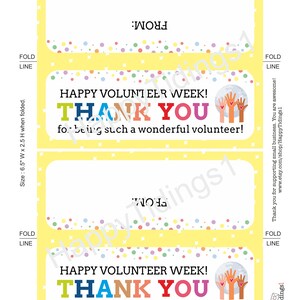 Volunteer Week Bag Toppers Printable / Volunteer Week Gifts / Volunteer ...