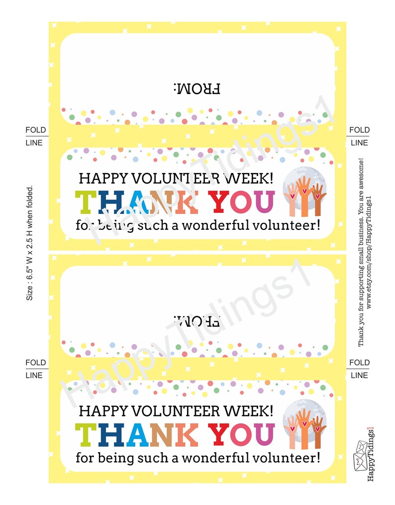 Volunteer Week Bag Toppers Printable / Volunteer Week Gifts / Volunteer ...
