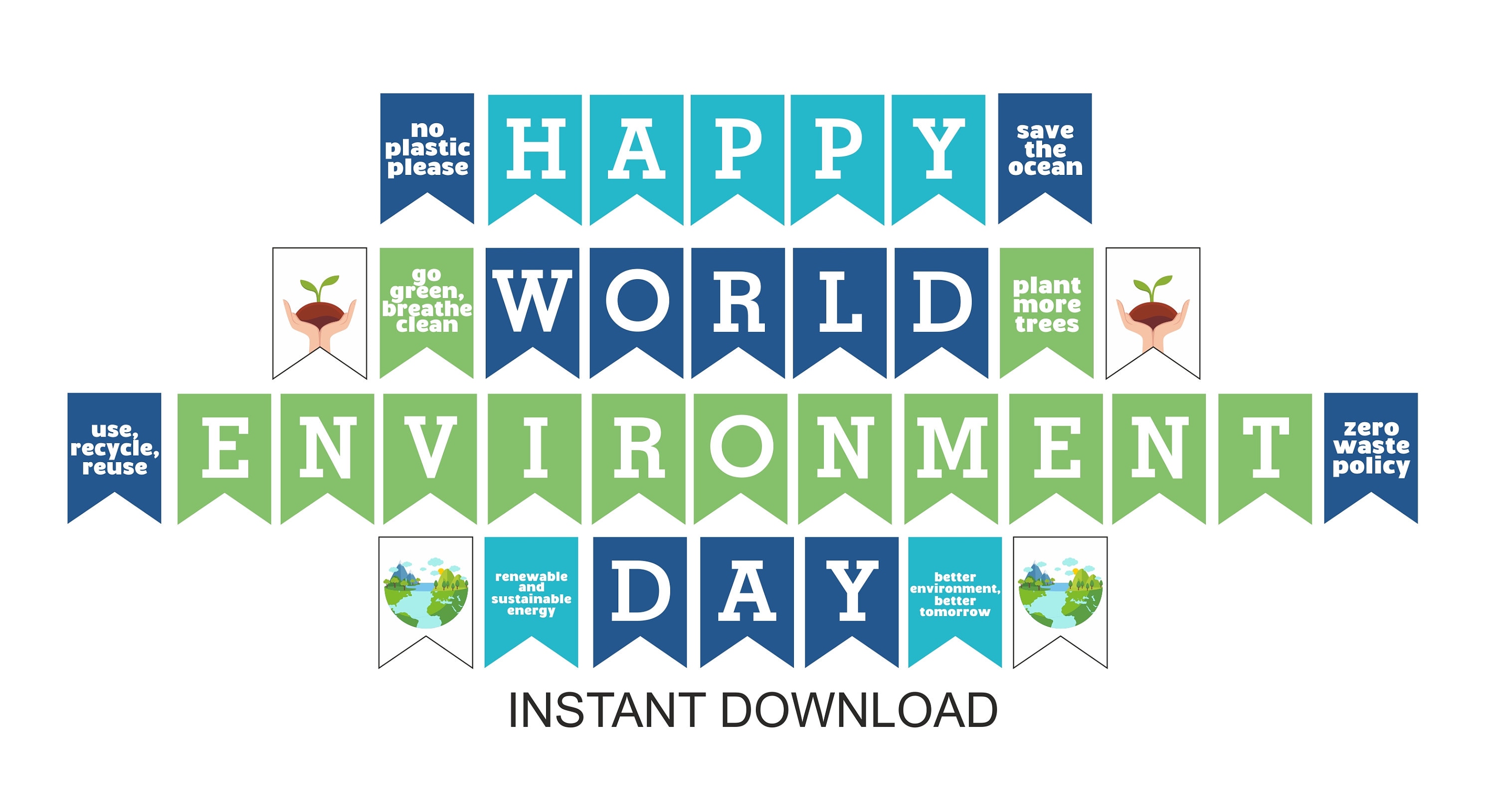 World Environment Day Banner Printable / Happy World | Etsy