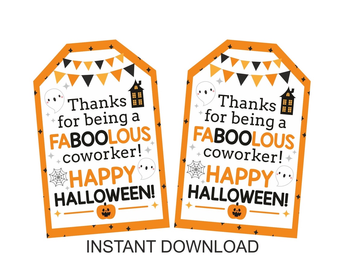 Halloween Coworker Gift Tag Printable / Halloween Appreciation - Etsy