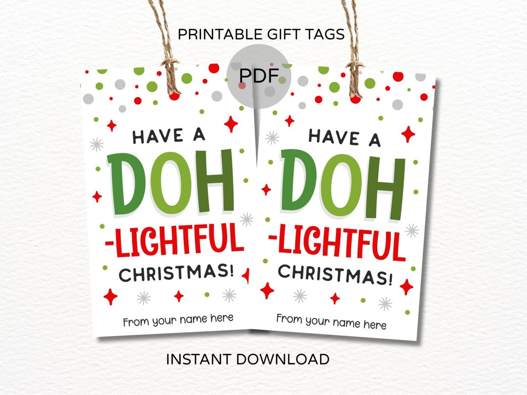 Christmas Play Dough Tag Printable / Dohlightful Christmas Tag ...