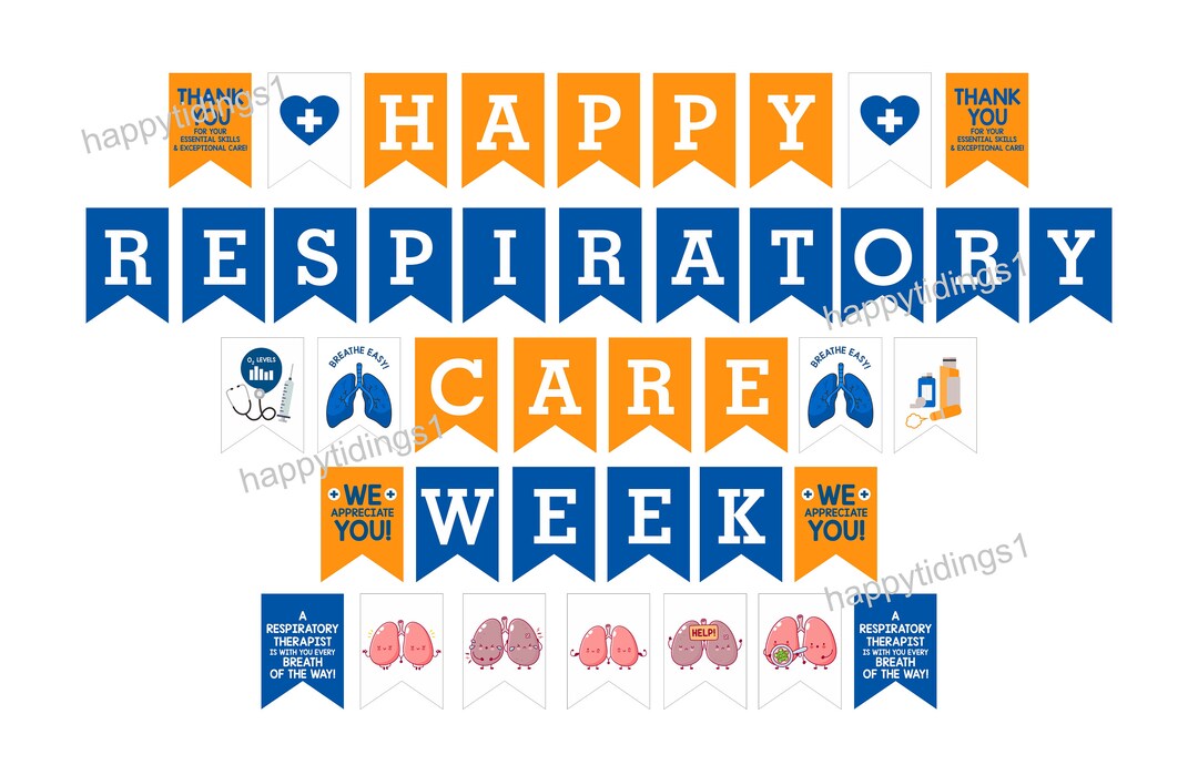 Happy Respiratory Care Week Banner Printable - Orange and Blue ...