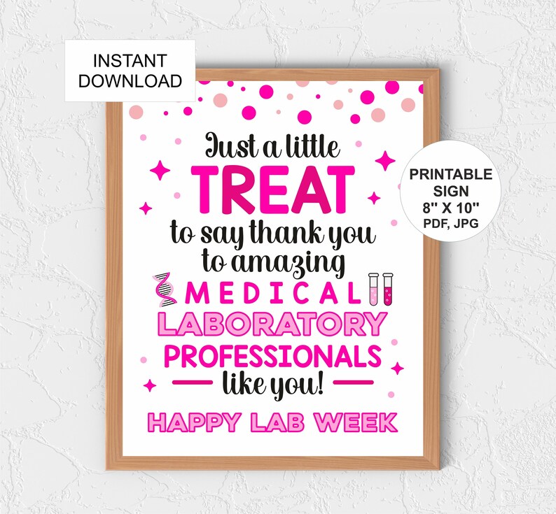 Lab Week Treat Sign Printable / Pink Lab Week 2024 Sign / Pink Lab Week ...