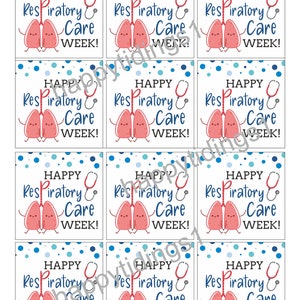 Respiratory Care Week Tag Printable / RC Week Tag / Respiratory Therapy Week / RT Gift Tag ...