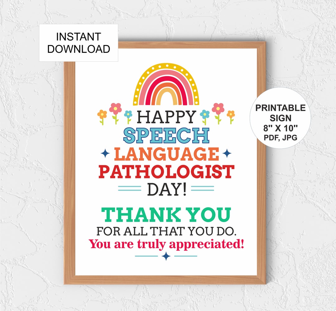 Speech Language Pathologist Day Sign Printable / Slp Sign / SLP Day ...