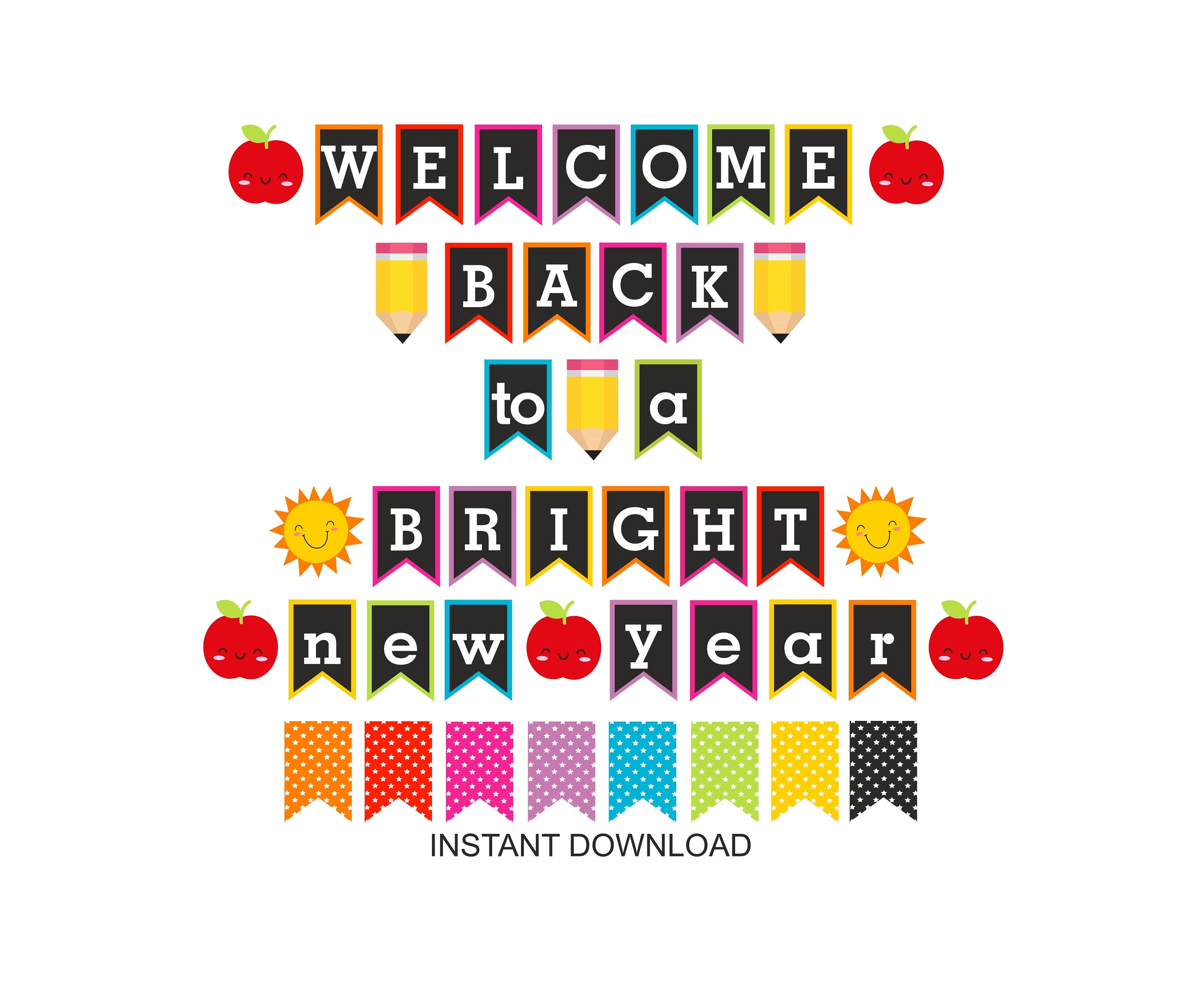 Welcome Back to a Bright New Year Banner Printable / Welcome - Etsy UK