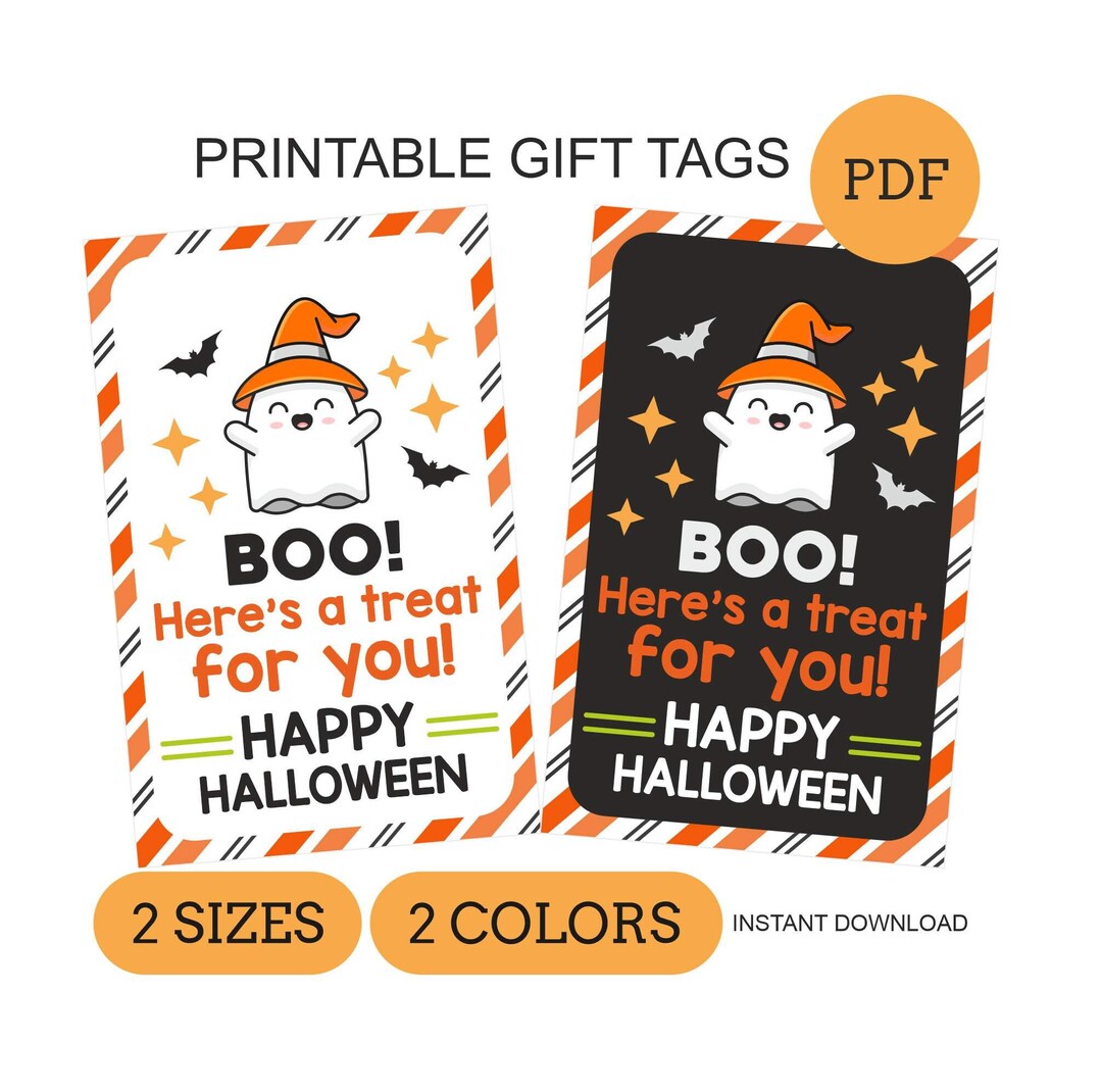 Halloween Treat Tags Printable / Halloween Gift Tag / Halloween Candy ...
