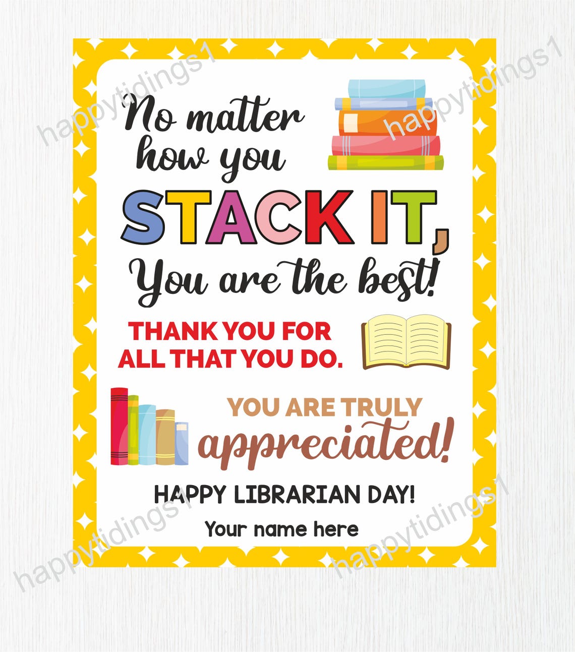 Editable Librarian Day Sign Printable / School Librarian Day Sign ...