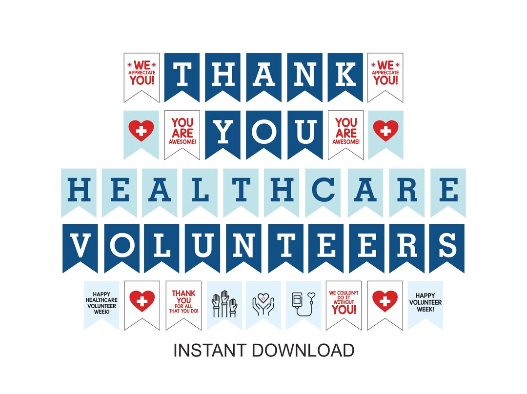 Volunteer Week Banner Printable / Thank You Volunteer Banner / Thank ...