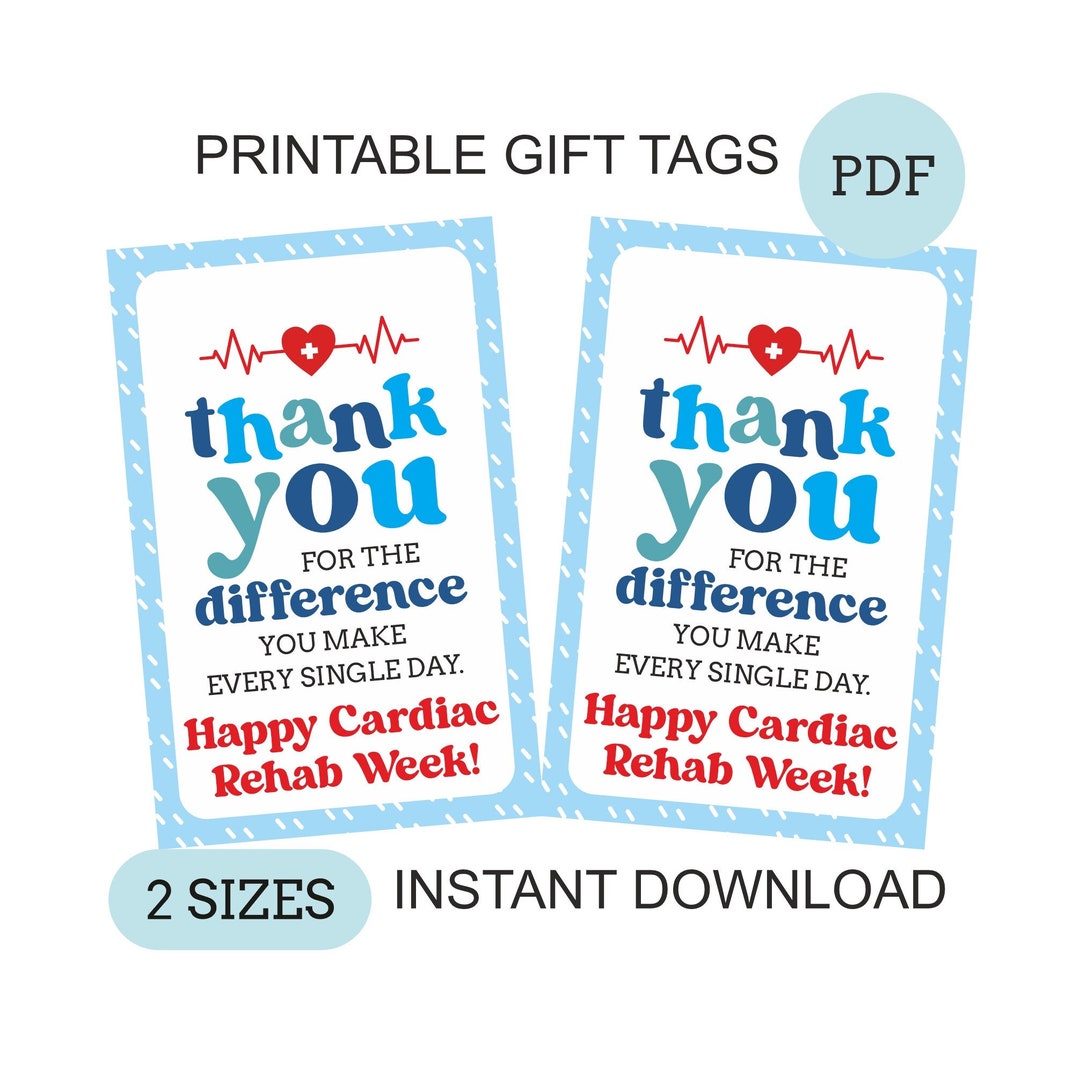 Cardiac Rehab Week Tags Printable / PDF - Etsy