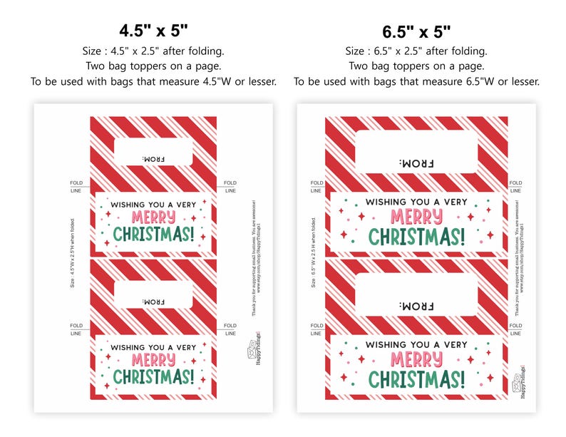 Christmas Candy Bag Toppers Printable / Christmas Treat Bag Toppers ...