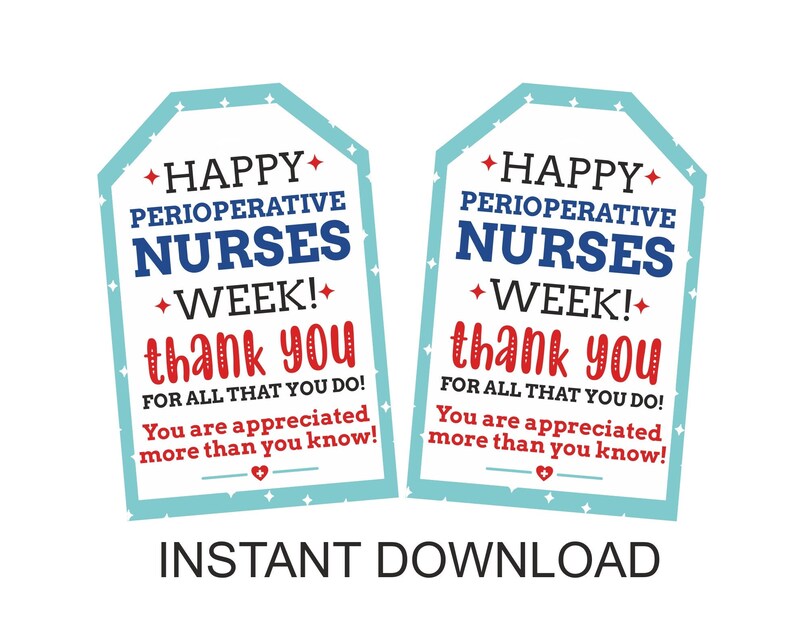 Perioperative Nurse Week Tags Printable / Perioperative Nurses - Etsy