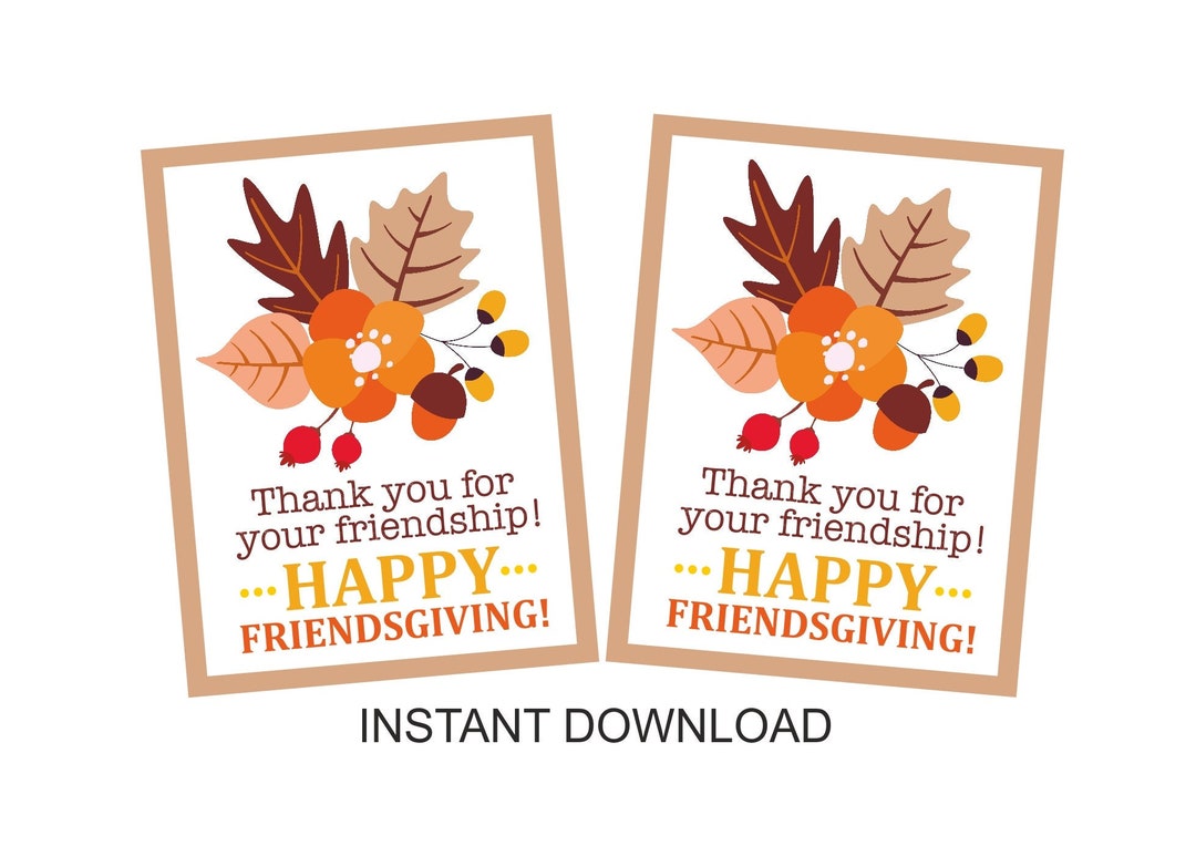 Printable Friendsgiving Tags / Printable Friendsgiving Favor Tags ...