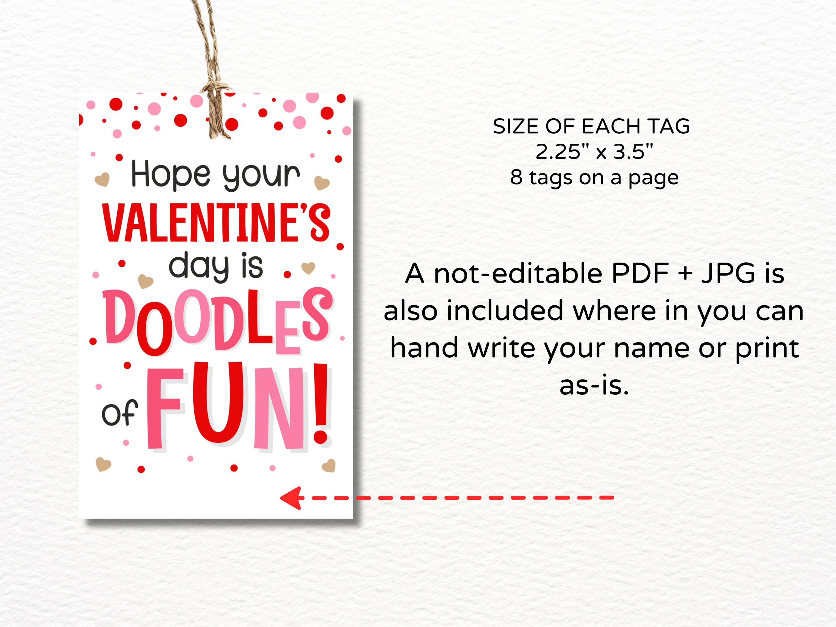 Valentine's Day Doodles of Fun Gift Tags Printable / Doodles of Fun ...