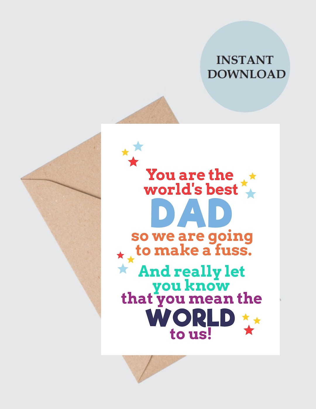 Printable Father's Day Card / Father's Day Card Printable / World's ...