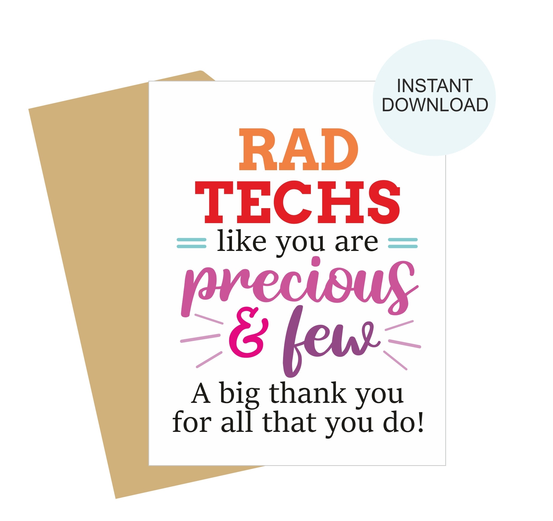 Rad Tech Cards Printable / Rad Tech Week Cards Printable / Rad - Etsy