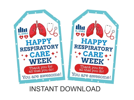 Respiratory Care Week Gift Tag Printable / Respiratory Care - Etsy