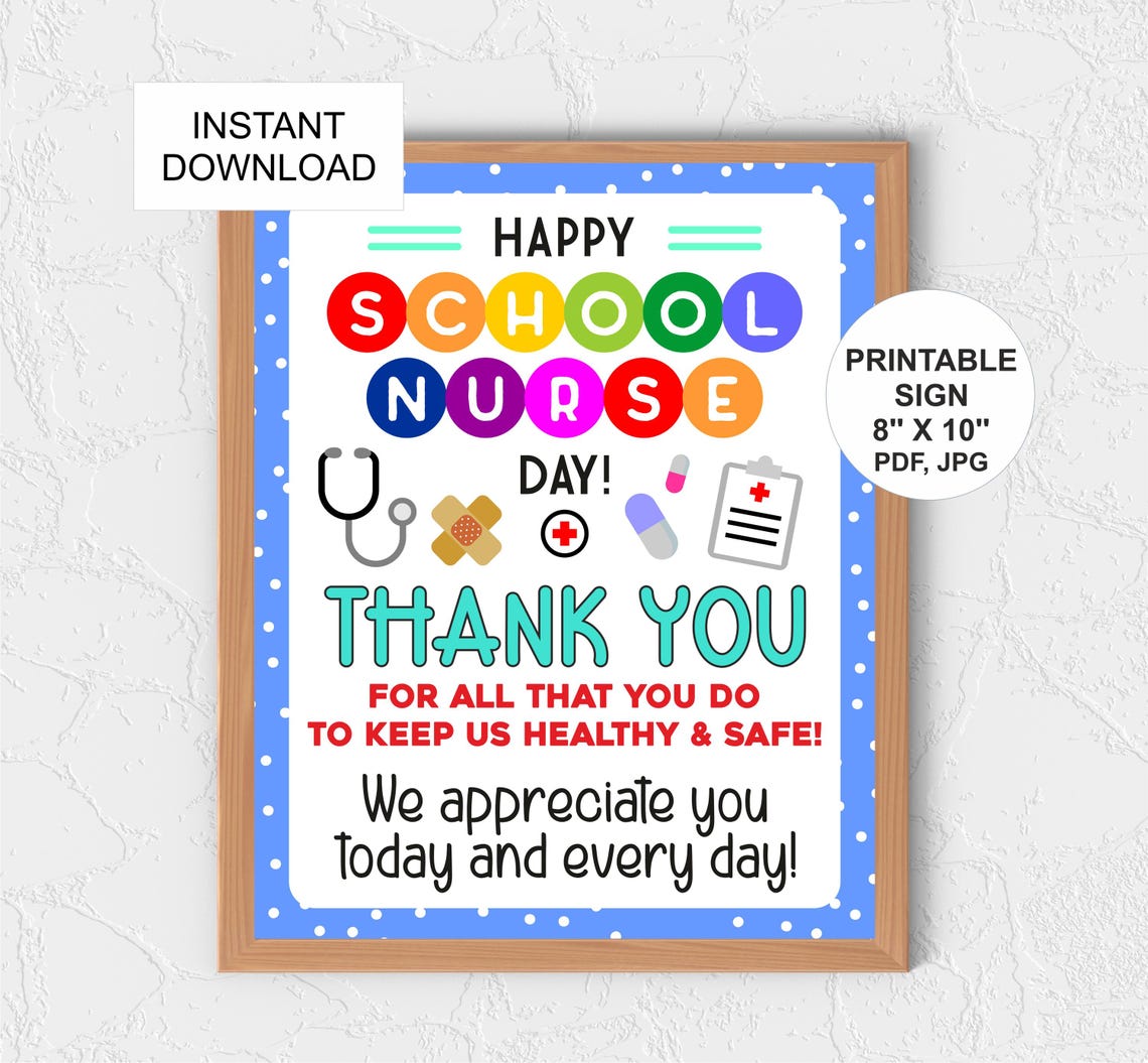 School Nurse Day Poster Printable / School Nurse Appreciation Day ...