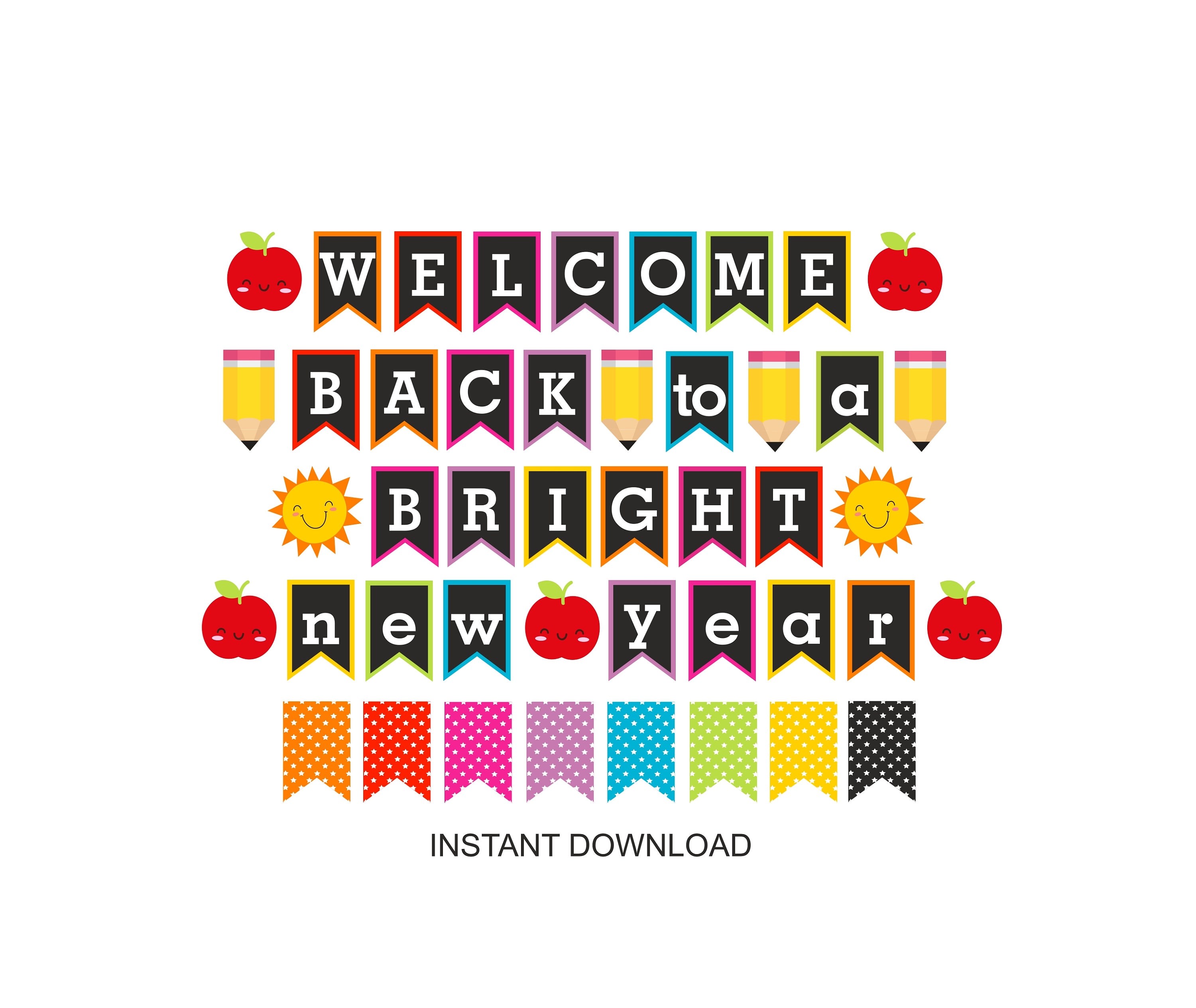 Welcome Back To School Banner Printable Back To School Banner Fall
