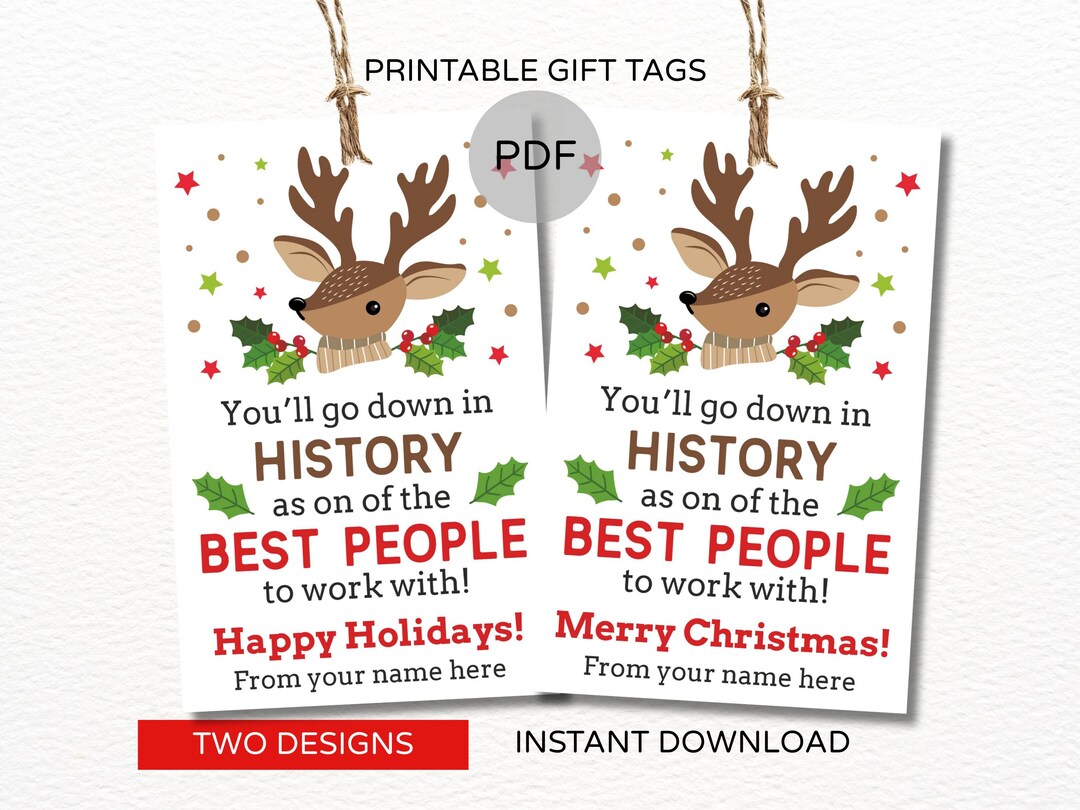 Christmas Coworker Gift Tags Printable / Christmas Office Gifts ...