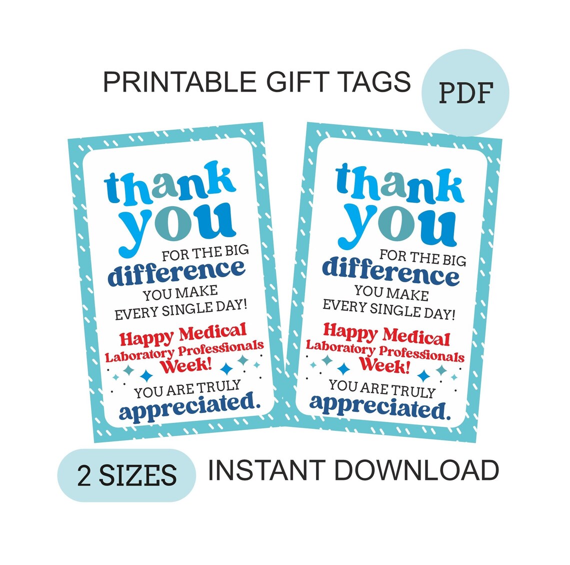 Lab Week Appreciation Tags Printable / Lab Week Thank You Tags ...