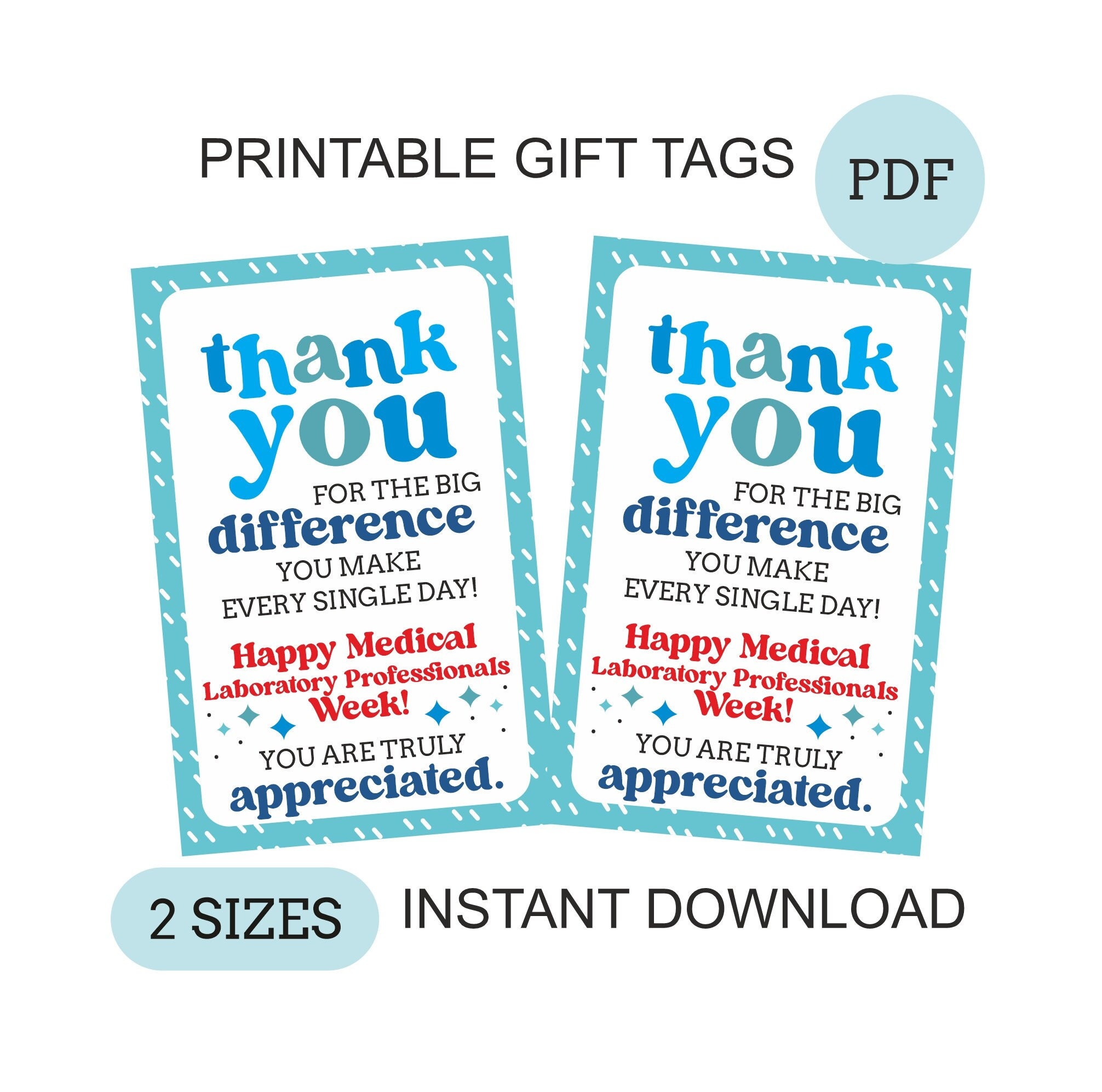 Lab Week Appreciation Tags Printable / Lab Week Thank You Tags ...