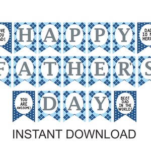 Printable Happy Father's Day Banner / Happy Father's Day Bunting ...