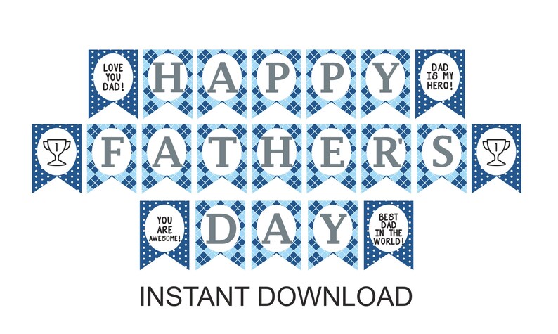 Printable Happy Father's Day Banner / Happy Father's - Etsy