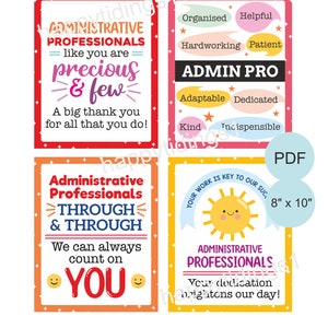 Administrative Professionals Day Signs Set of 9 Printable / Admins Day ...