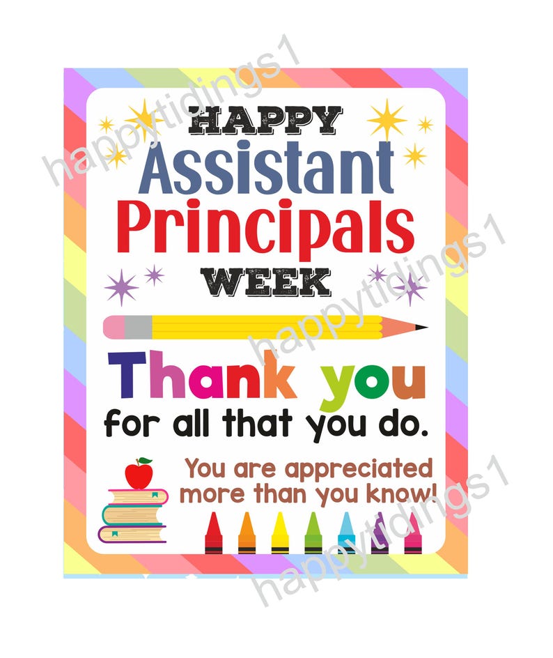Assistant Principal Week Poster Printable / Assistant Principal Day ...