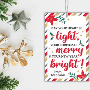 Christmas Candle Gift Tag Printable / Christmas Candle Tags / Christmas ...