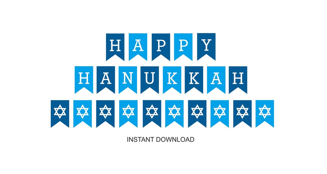Printable Happy Hanukkah Banner / Happy Hanukkah Banner Printable ...