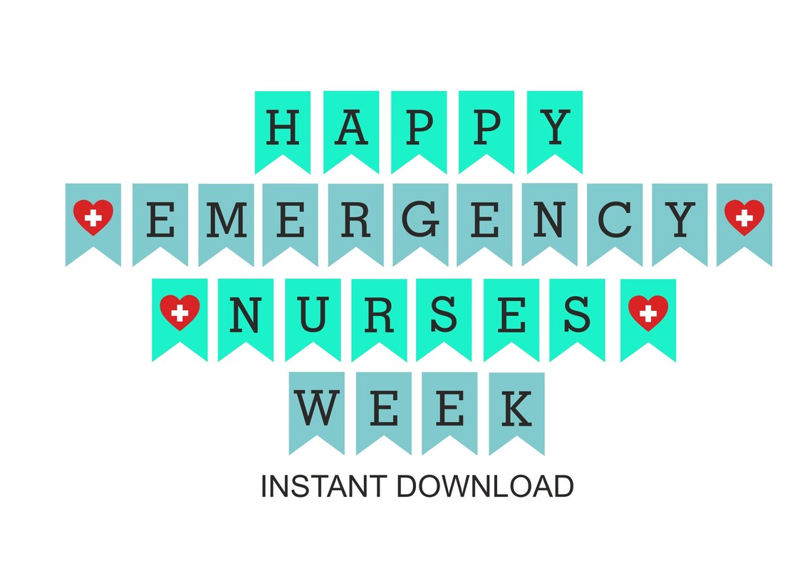 Happy Emergency Nurses Week Banner Printable / Printable Happy - Etsy