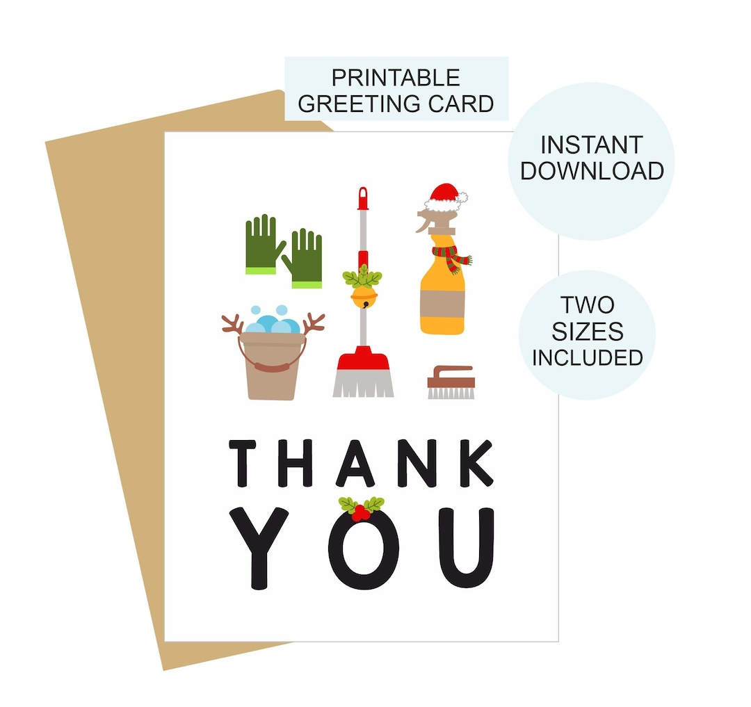 Christmas Custodian Card Printable / Christmas Custodian Gift / Holiday ...