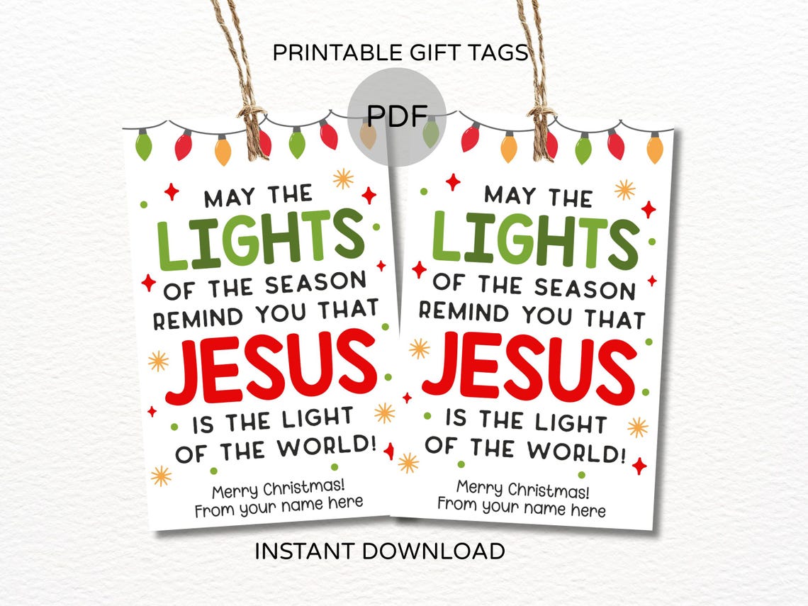 Jesus is the Light of the World Printable Tags / LDS Christmas Gift Tag ...