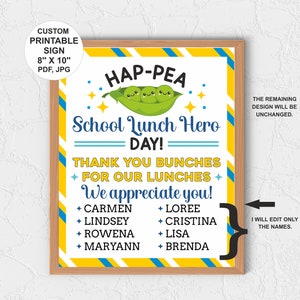 Personalised School Lunch Hero Day Poster Printable / School Lunch Hero ...
