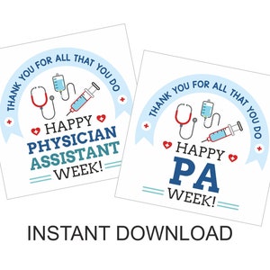 Physician Assistant Week Tag Printable / PA Week Tag / Physician ...