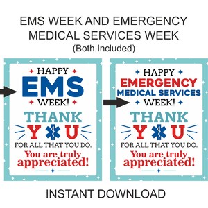 EMS Week Sign Set of 9 Printable / Emergency Medical Services Week ...